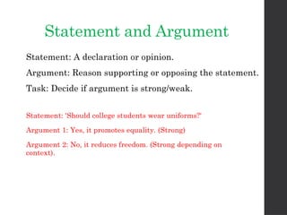 Cause & Effect, Statment & Assumptions and Statement & Argument.pptx
