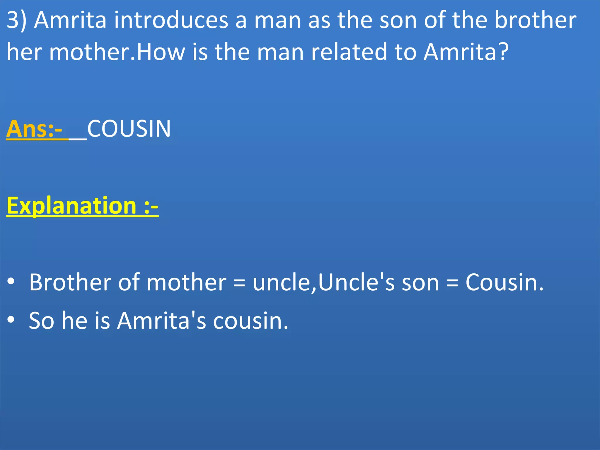 Logical reasoning blood relation | PDF