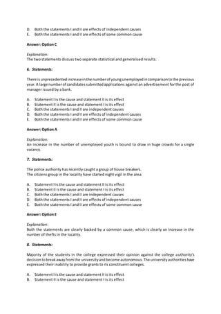 Logical reasoning cause and effect | DOCX