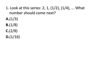 Logical reasoning number series | PPTX