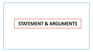 LOGICAL REASONING - STATEMENT BASED TOPICS | PPTX