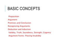 Logical Reasoning Basic concepts of Critical thinking | PPTX