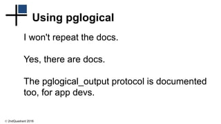 Logical replication with pglogical | PPT
