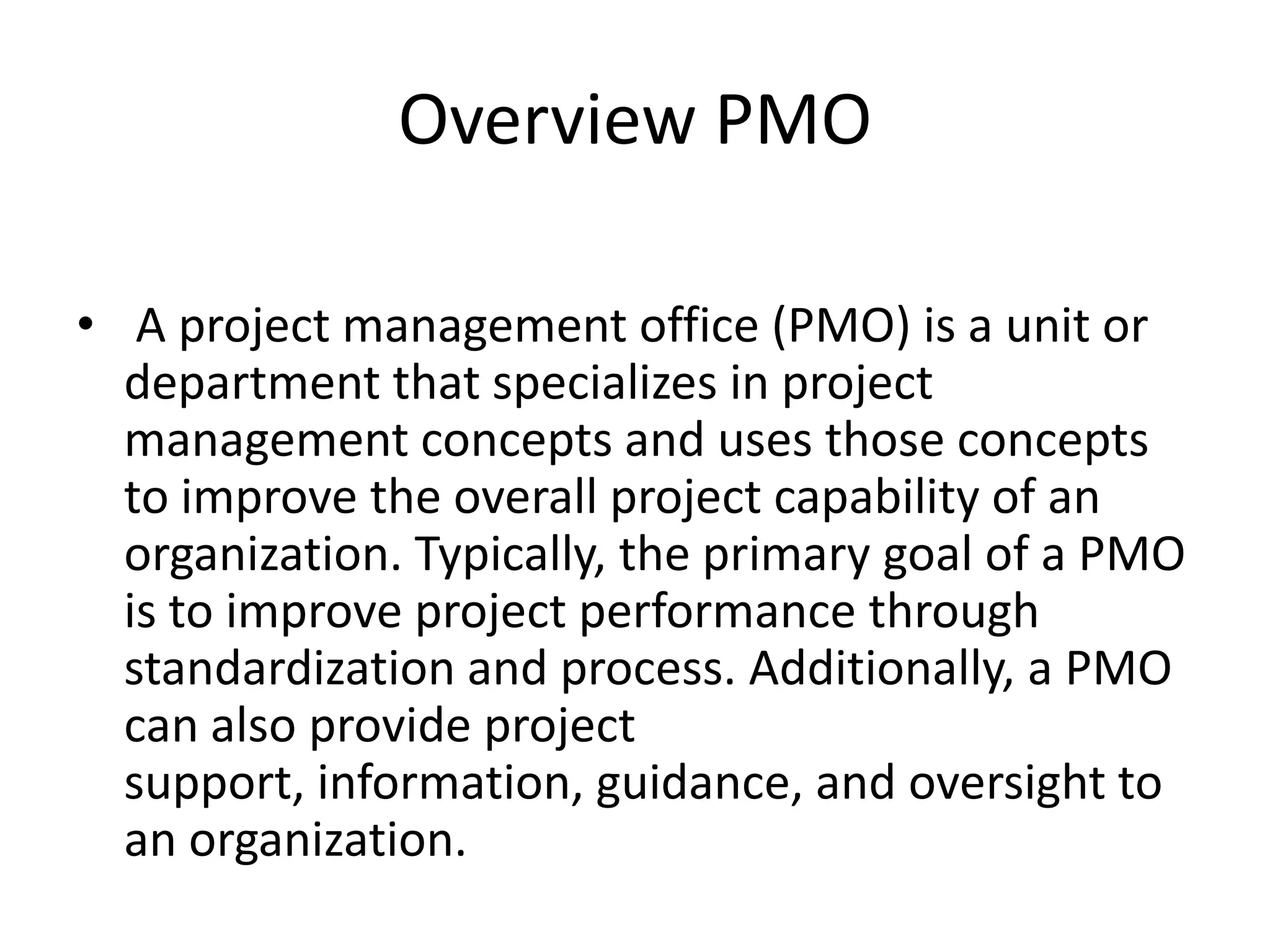 Integrated roadmap for Developing PMO with CMMi Prospective | PPTX | IT ...