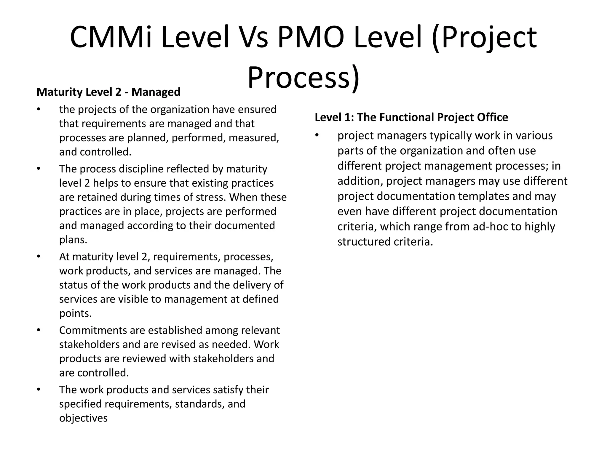 Integrated roadmap for Developing PMO with CMMi Prospective | PPTX | IT ...