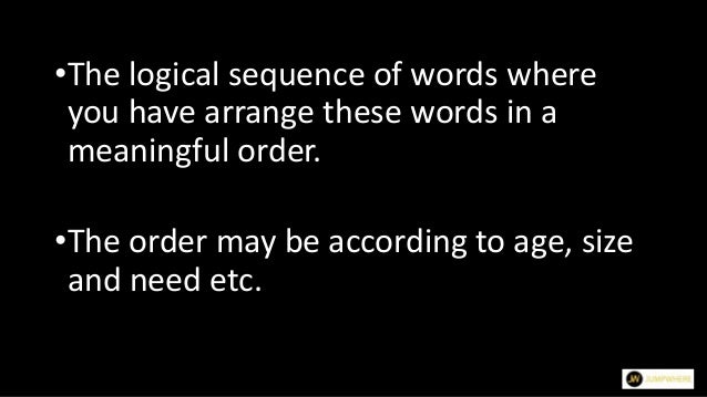Logical sequence of words
