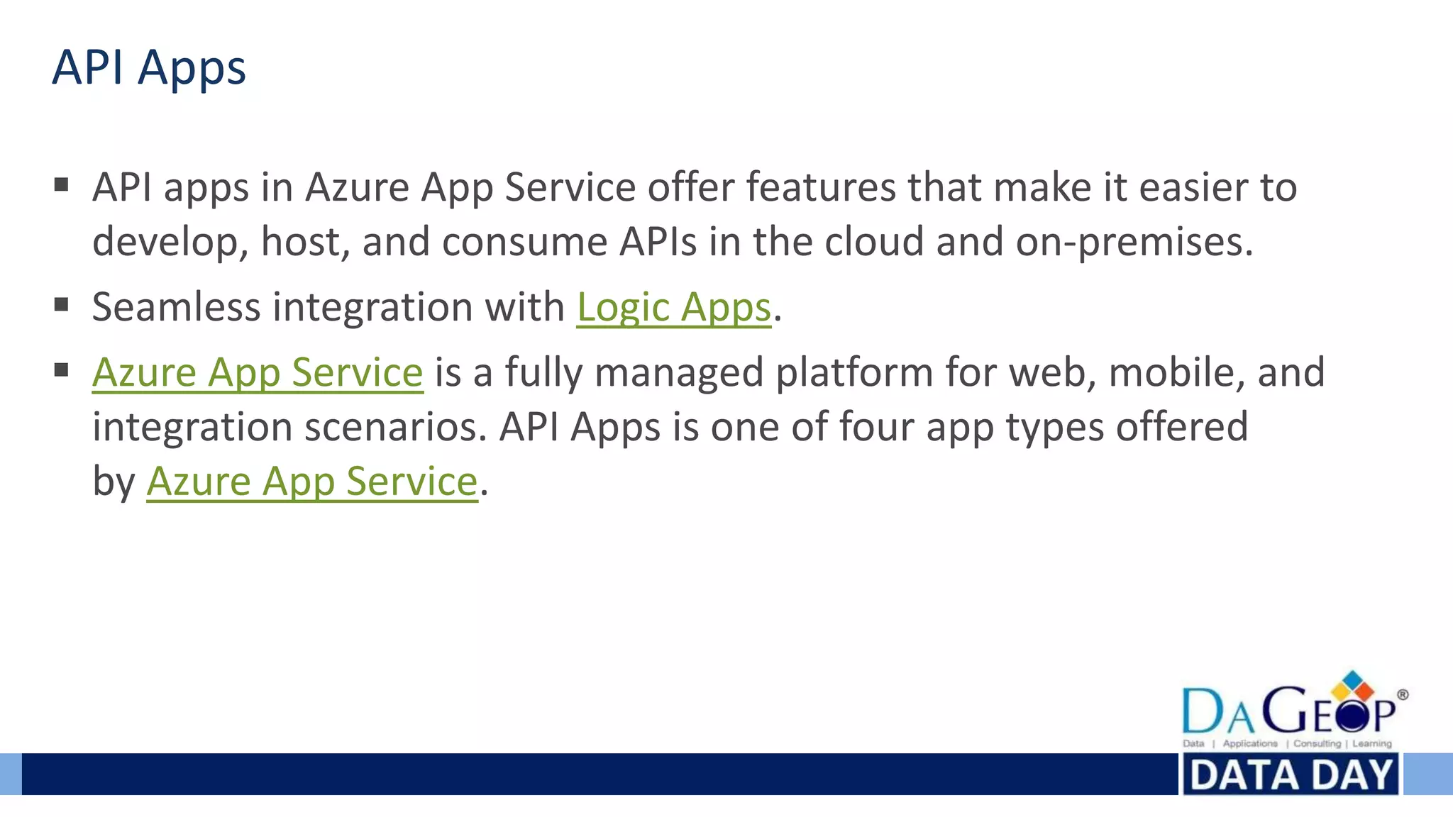 Azure Logic, API & Mobile Apps | PPT