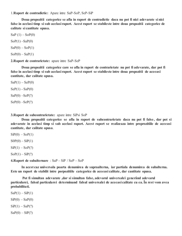 Logica si argumentare - rezumat | DOC