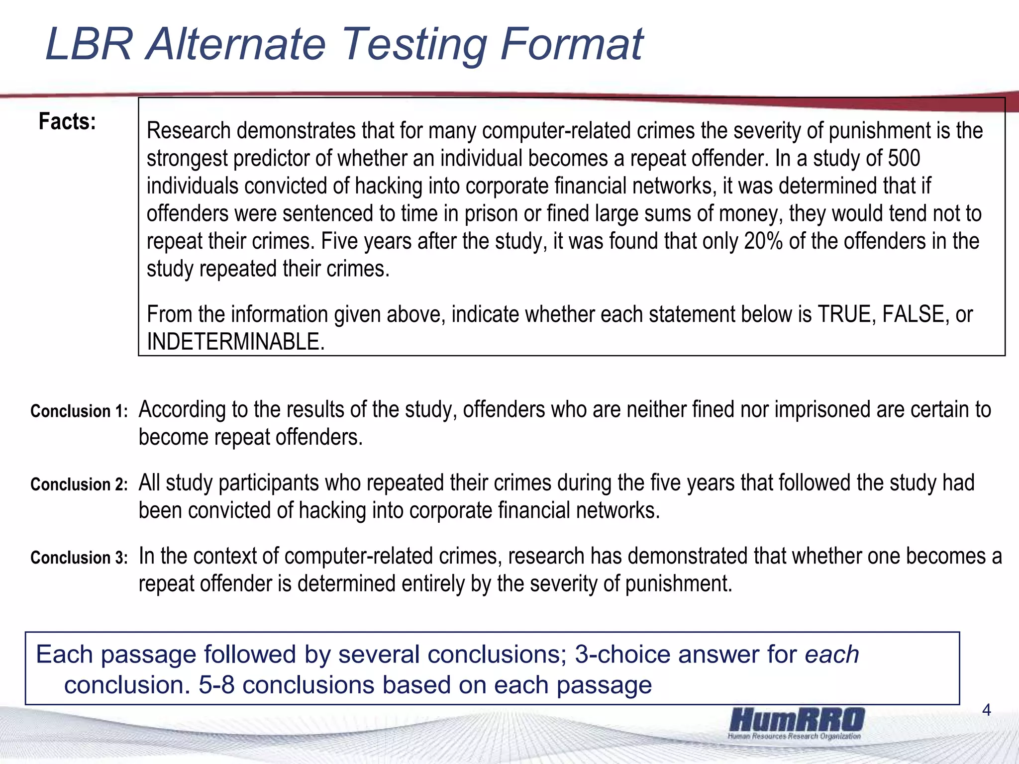 Logic based reasoning test paullin et al 2010 | PDF