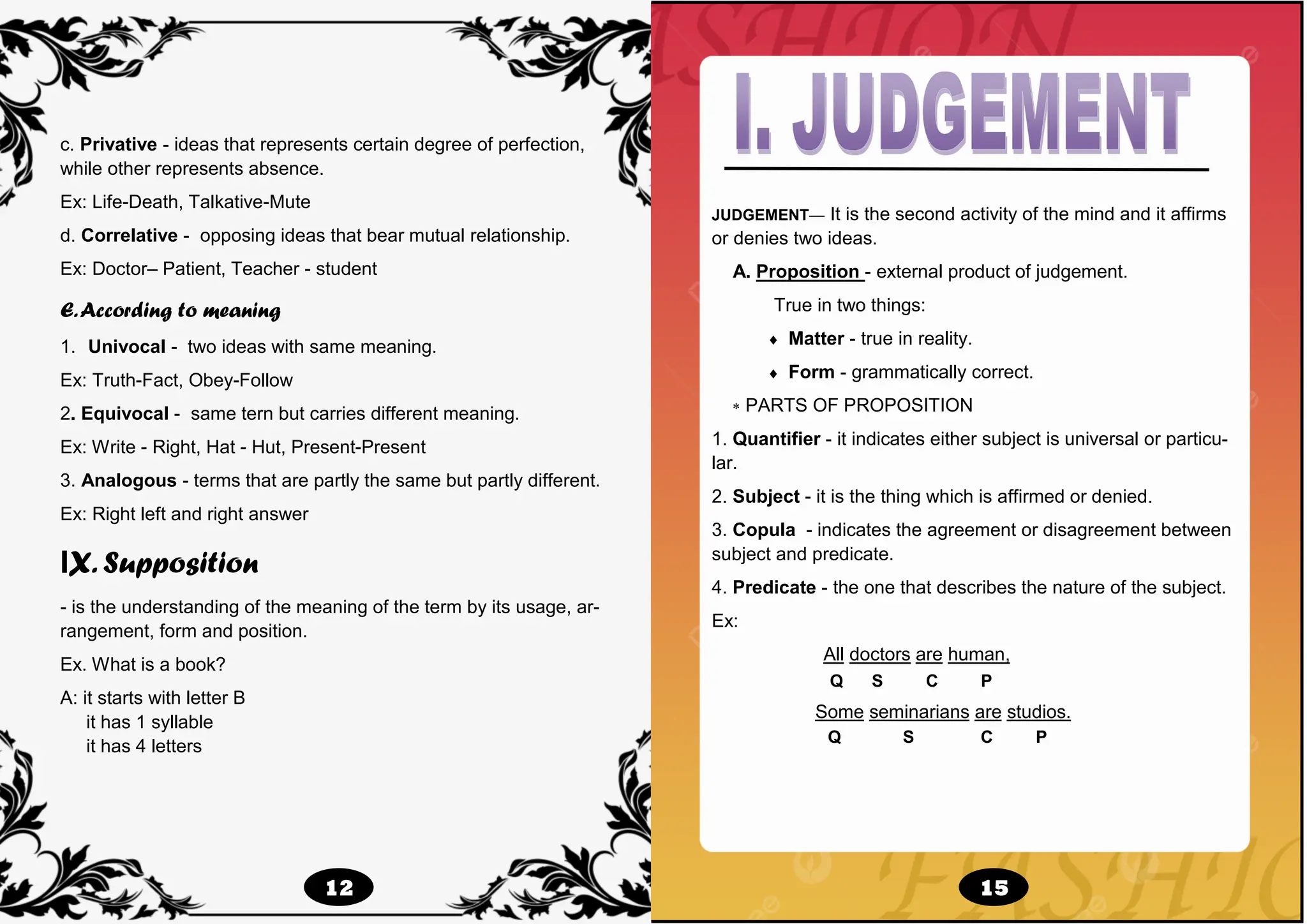 Logic booklet, by Jovelle C. Abello class 101 | PDF