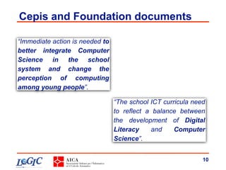 The AICA proposal for Computing in Italian Primary and Lower Secondary ...
