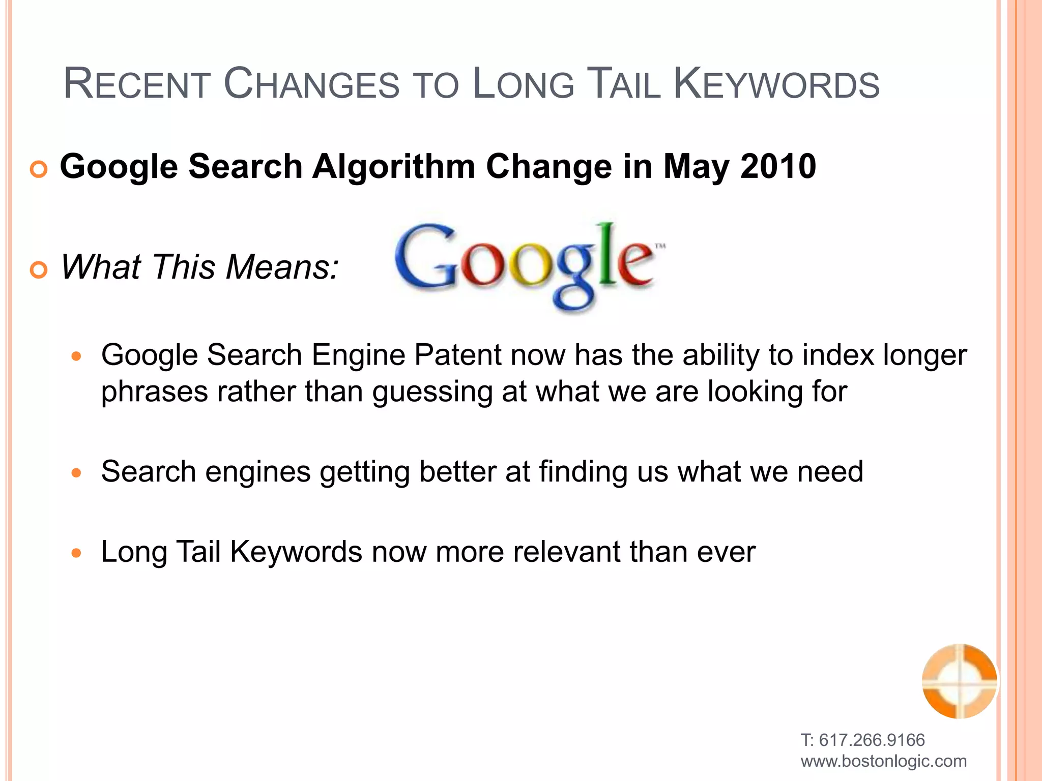 Understanding Long Tail Keywords | LogicClassroom by Boston Logic | PPTX