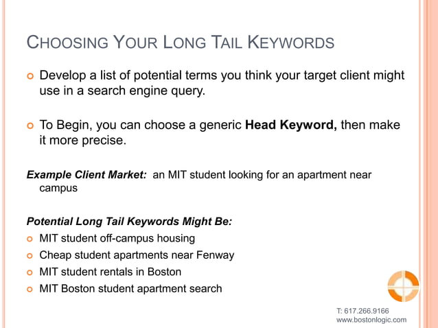 Understanding Long Tail Keywords | LogicClassroom by Boston Logic | PPTX