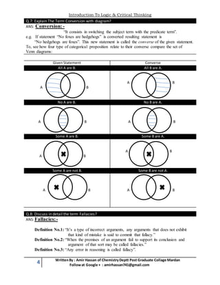 Logic & critical thinking | DOCX