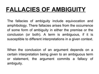 Logic & critical thinking (fallacies unit 3) | PPT