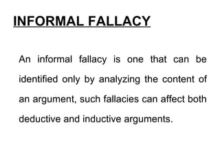 Logic & critical thinking (fallacies unit 3) | PPT