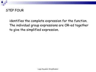 Logic Equation Simplification | PPT
