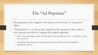 Logic Fallacies and Apologetics | PPTX