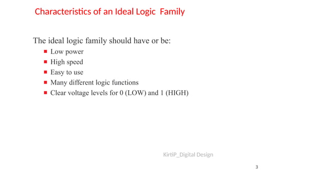 Introduction to digital logic families - TTL, CMOS logic, interfacing ...