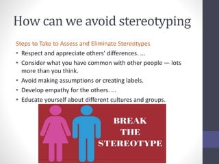 Stereotyping, Taboo, Attitudes & Values | PPTX