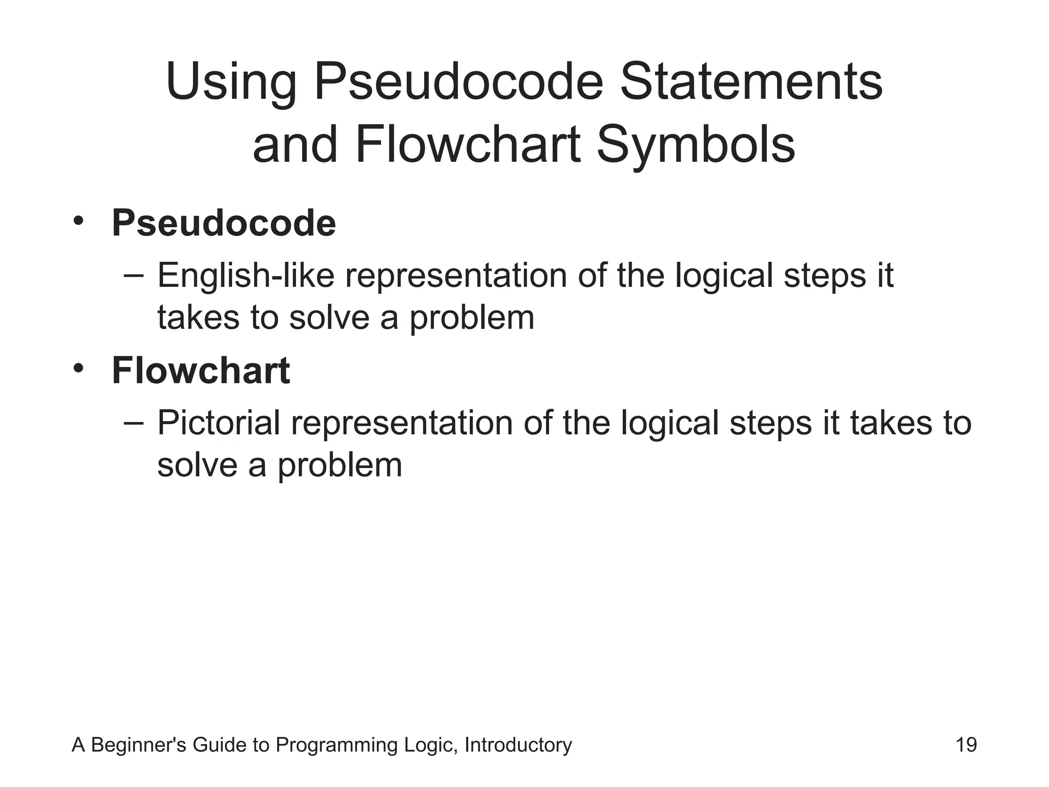 Logic Formulation 1 Ppt Programming Languages Computing 9787