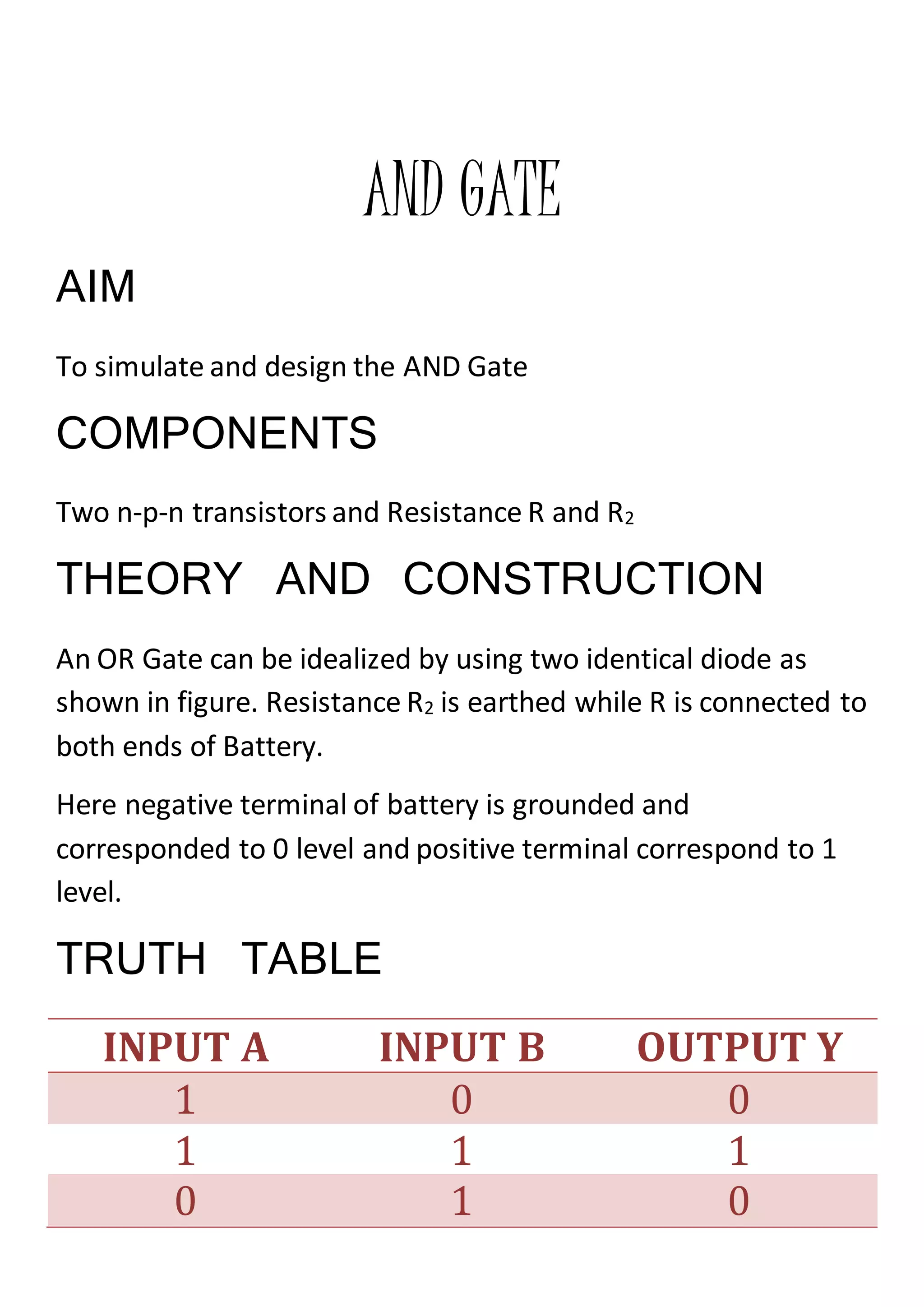 Logic gate class 12 | DOCX