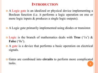 Logic gate implementing without using ICs by Nimay Giri | PPTX