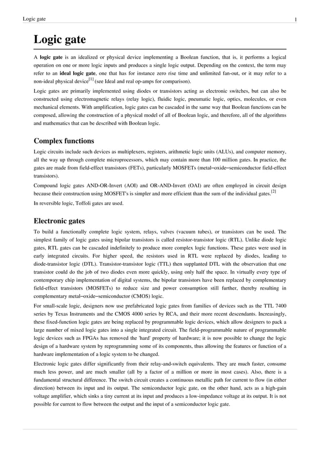 Logic gates | PDF