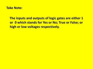 Basic Logic gates | PPTX