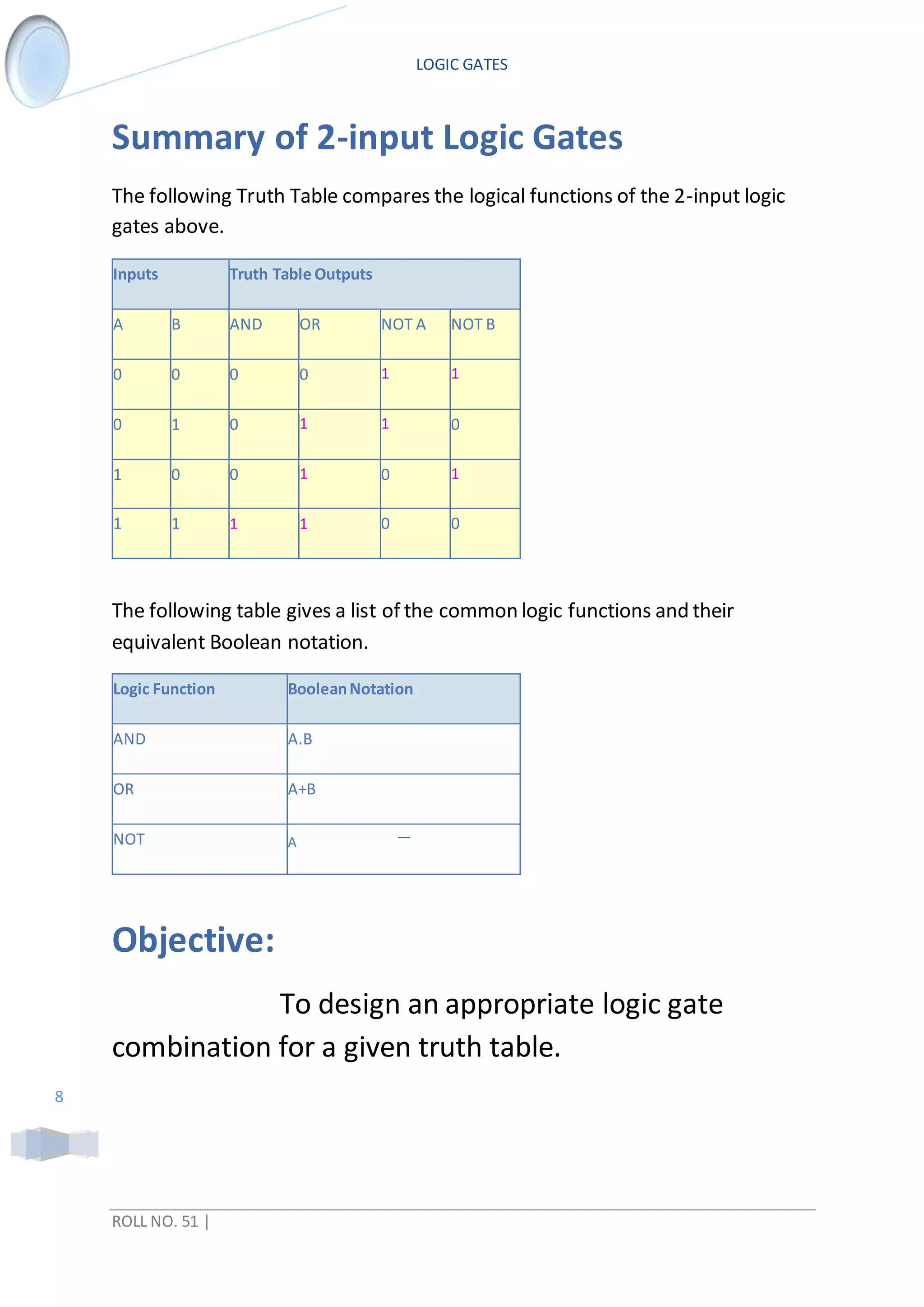 Logic gates 12th standard ivestigatory project | DOCX
