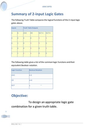 Logic gates 12th standard ivestigatory project | DOCX