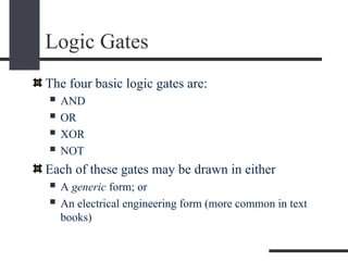 Presentation on Logic gates in Computer aarcjitecture.Logic_Gates.ppt