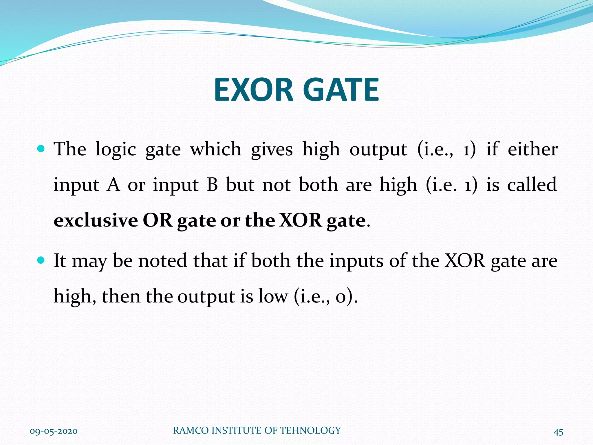 Logic gates and its realization | PPTX