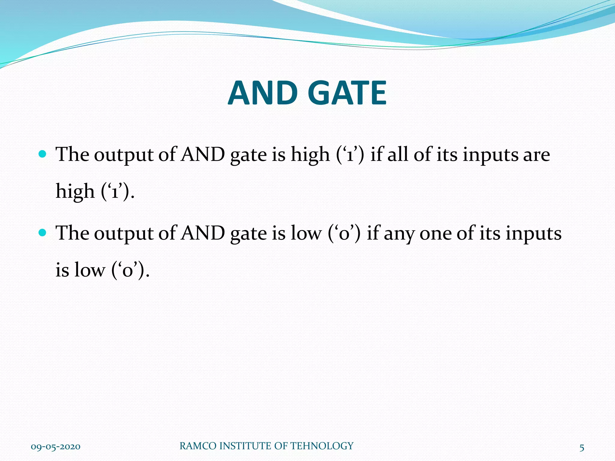 Logic gates and its realization | PPTX