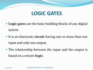 Logic gates and its realization | PPTX