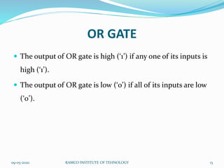 Logic gates and its realization | PPTX
