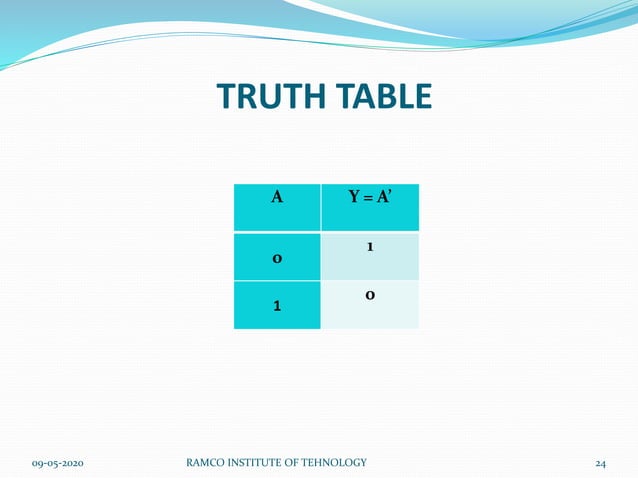 Logic gates and its realization | PPTX