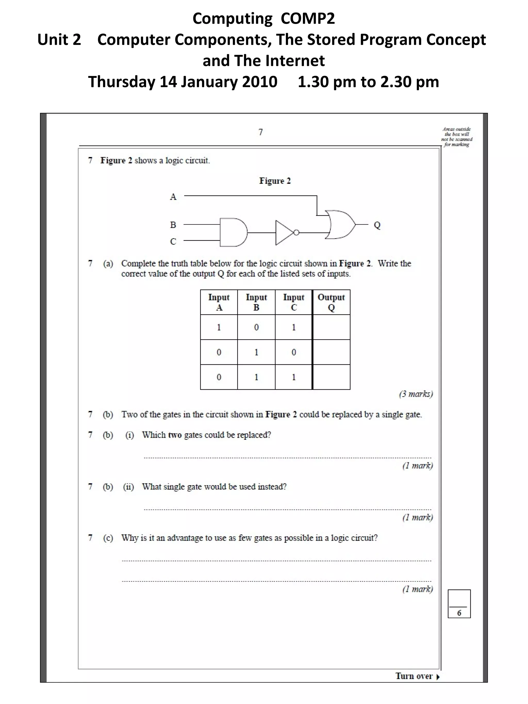 Alevel Boolean Logic Questions | ODP