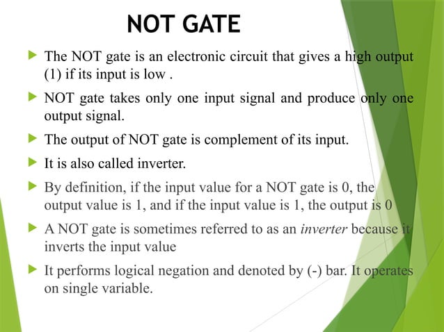 Logic gates operation and their truth tables | PPTX