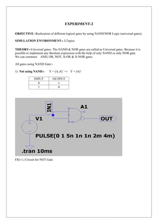 Logic gates verification using universal gates | PDF