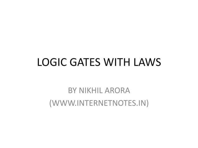Logic gates with laws | PPT