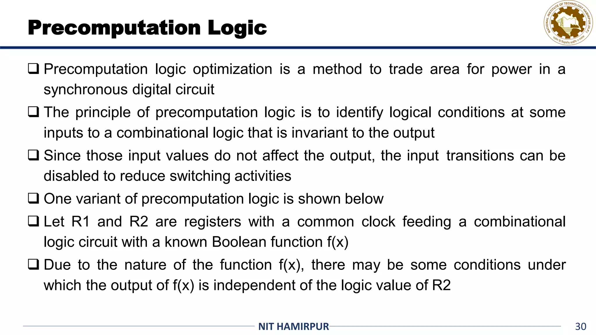 Logic Level Techniques for Power Reduction | PDF