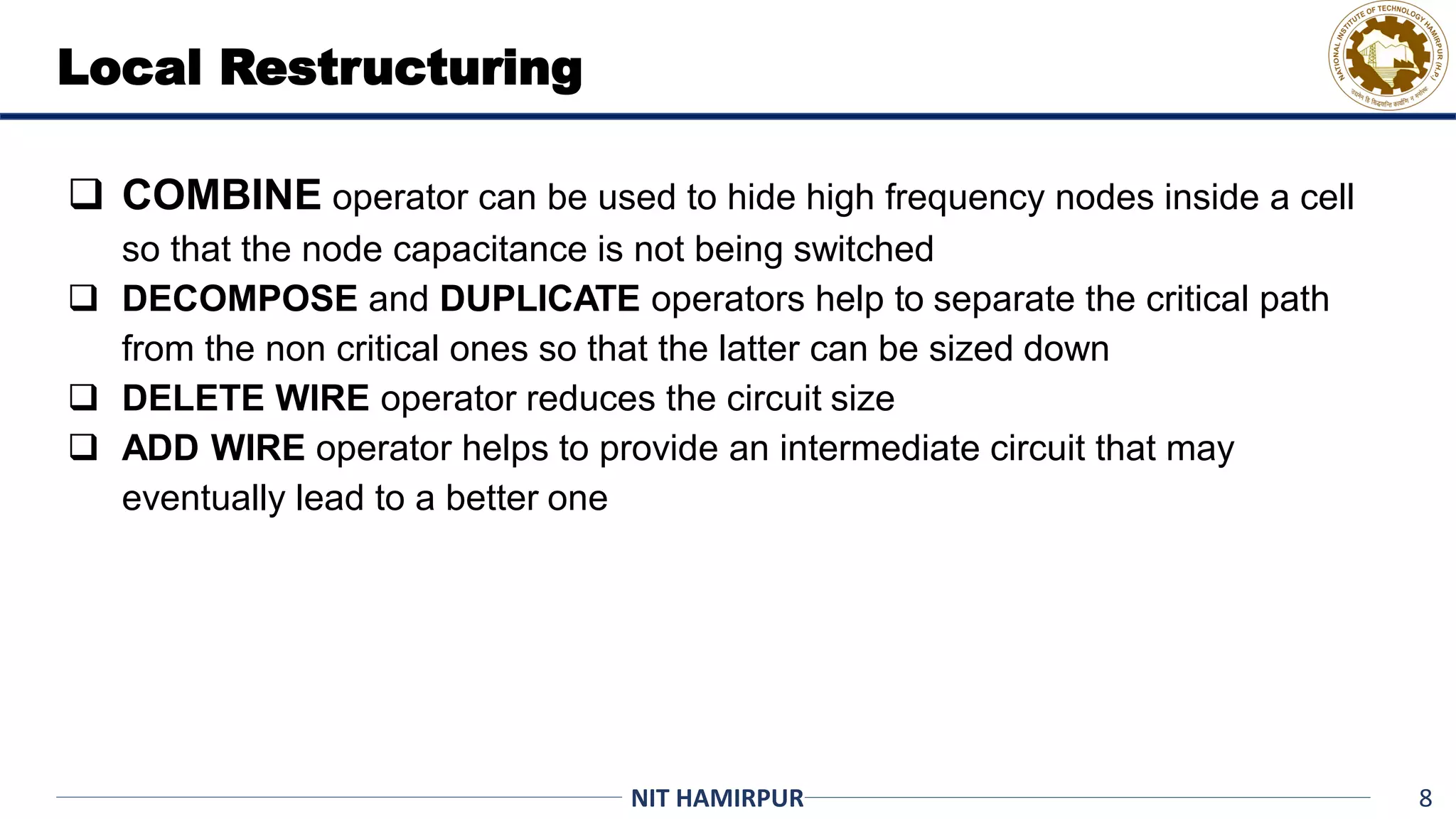 Logic Level Techniques for Power Reduction | PDF