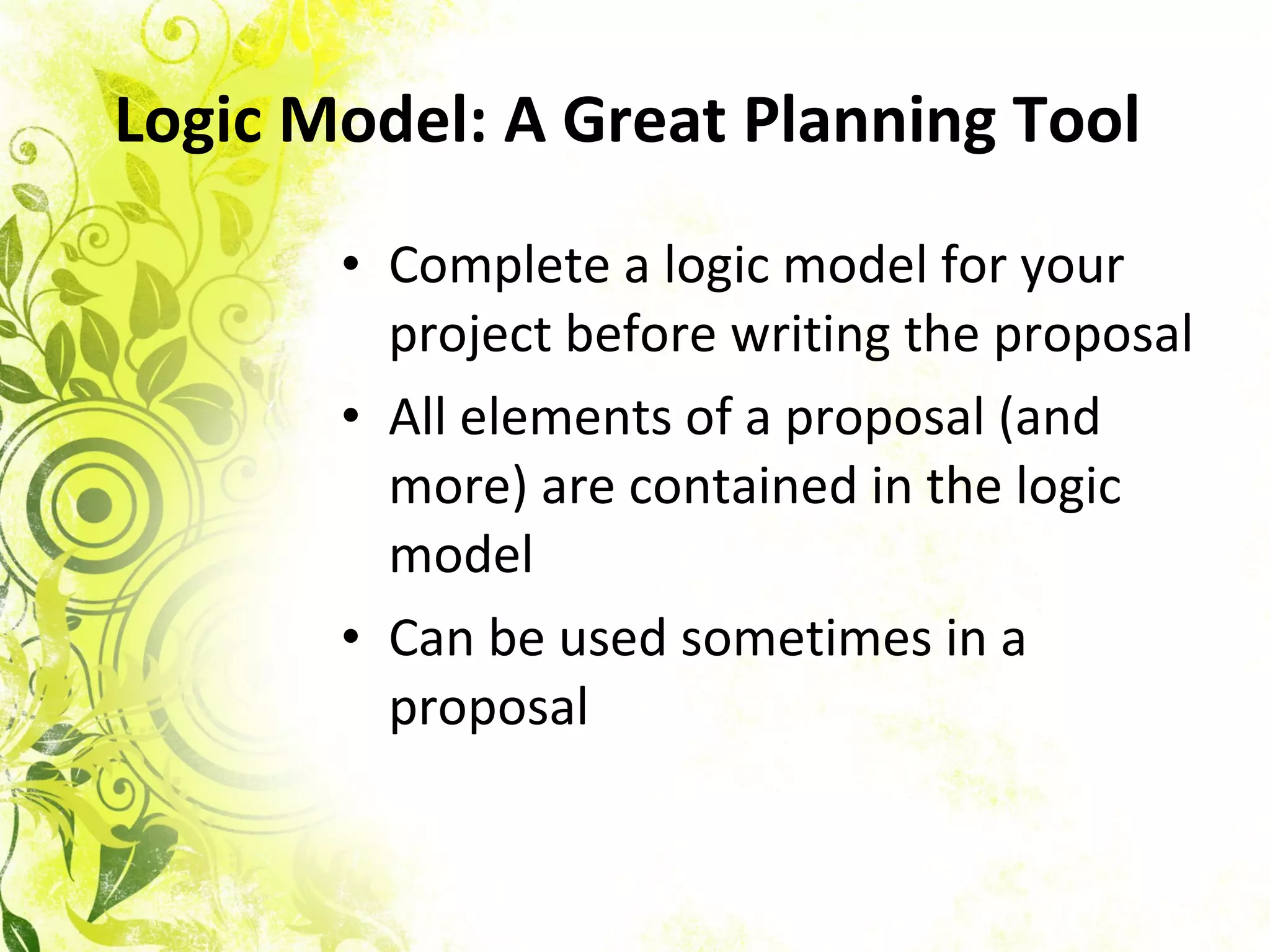 Logic Models For Grant Writing | PPT