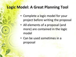 Logic Models For Grant Writing | PPT | Technology & Computing