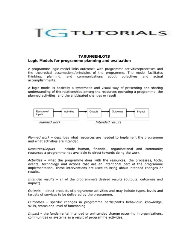 Logic models | DOCX