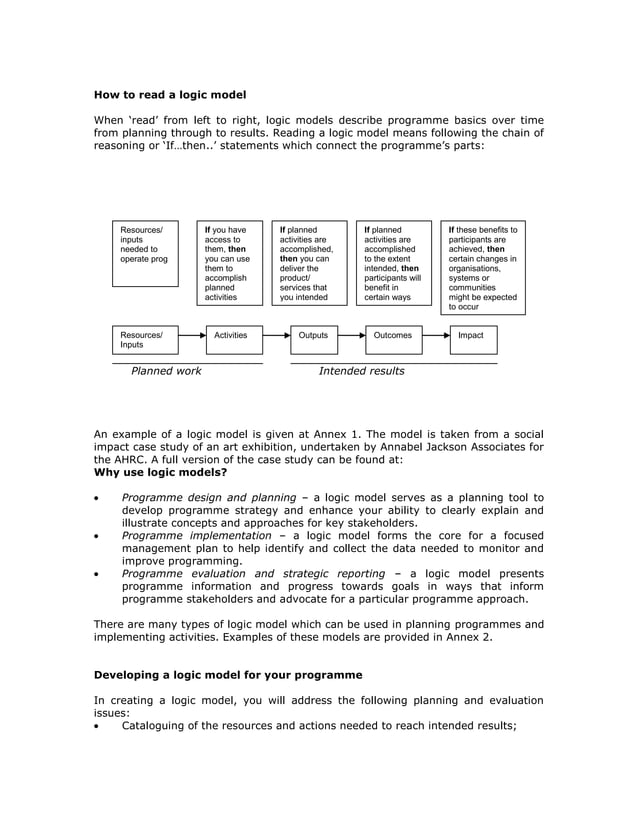 Logic models | DOCX
