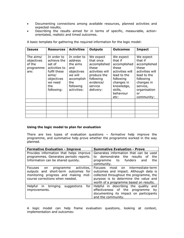 Logic models | DOCX
