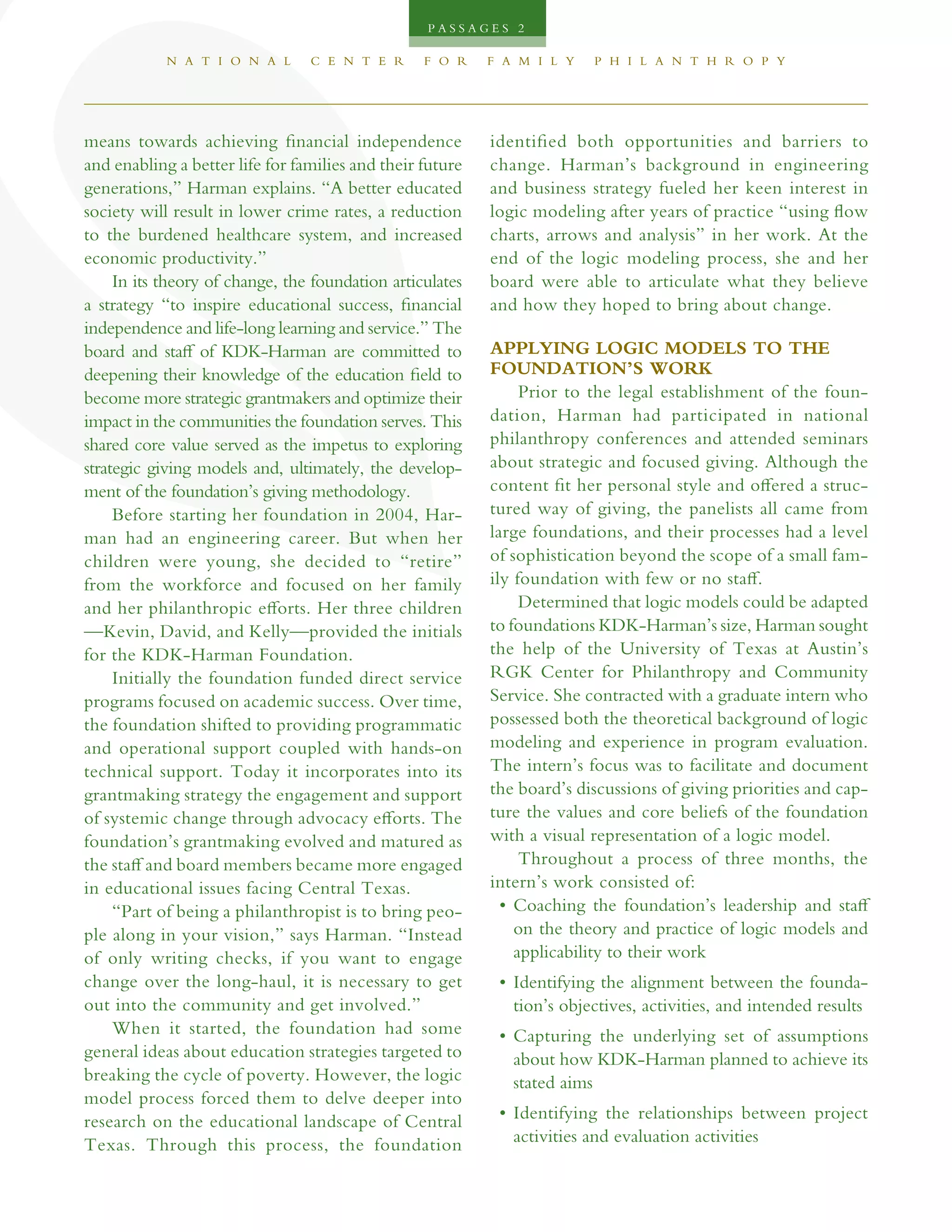 Logic Models....Not Just for Big Foundations Anymore | PDF