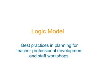 Logic model sample | PPT